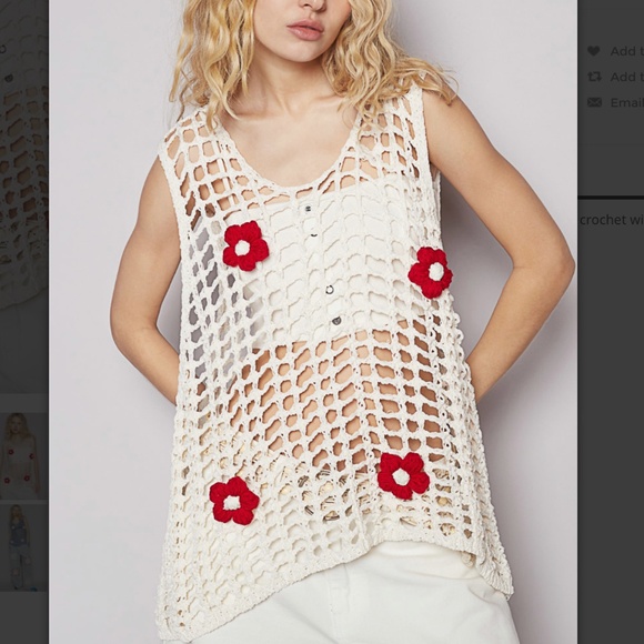 POL | Sweaters | Pol West Palm Pol Open Knit Sweater With 3d Flower ...